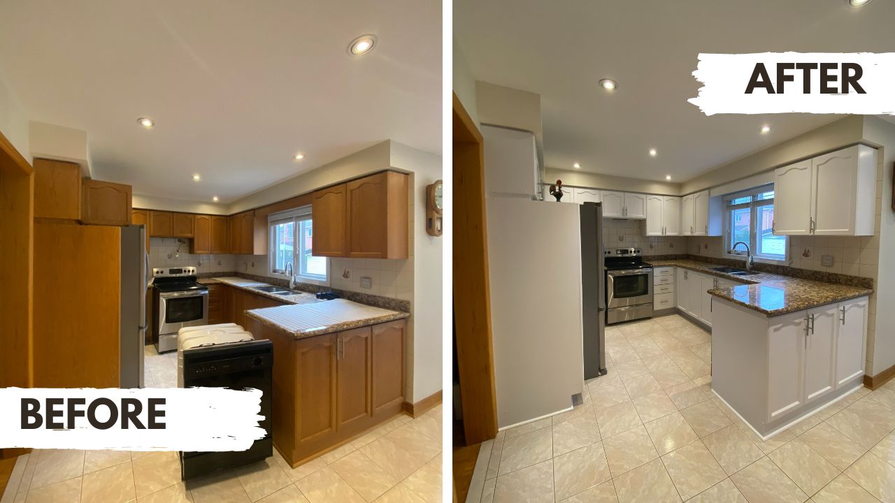 Painting Oak Wood Cabinets to Give Them an Updated Look