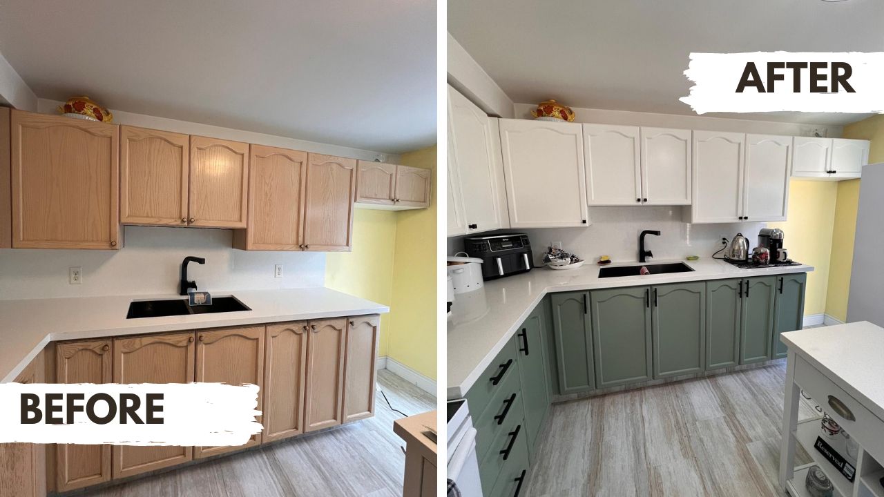 Painted Oak Kitchen Cabinets: Before and After Pictures