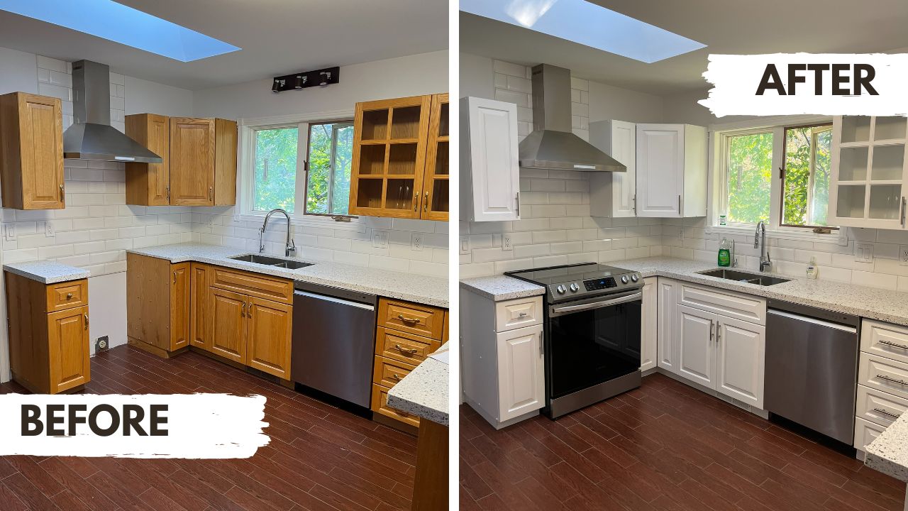 Painted Oak Kitchen Cabinets: Before and After Pictures